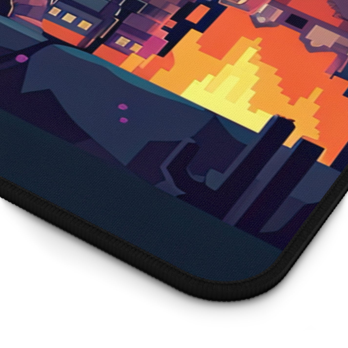 Minecraft Themed Characters at a Campfire Party Desk Mat Extended Gami ...